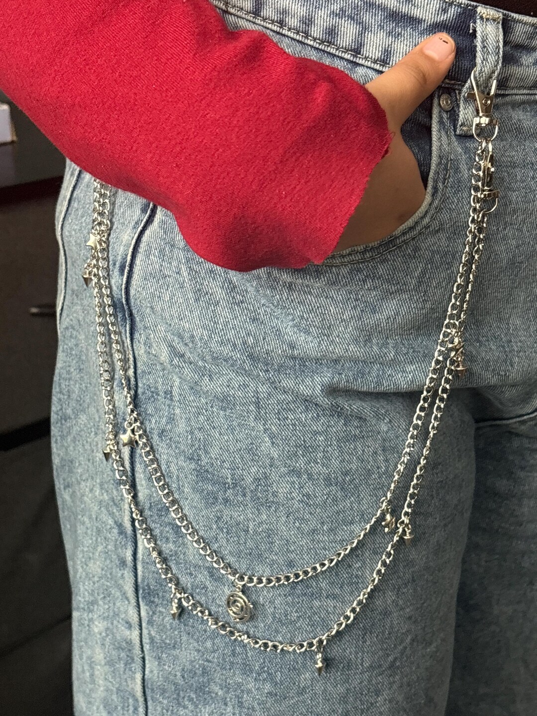 Punk Cable Belt Chain With Stars: Gothic Spike Style (24in) - Etsy