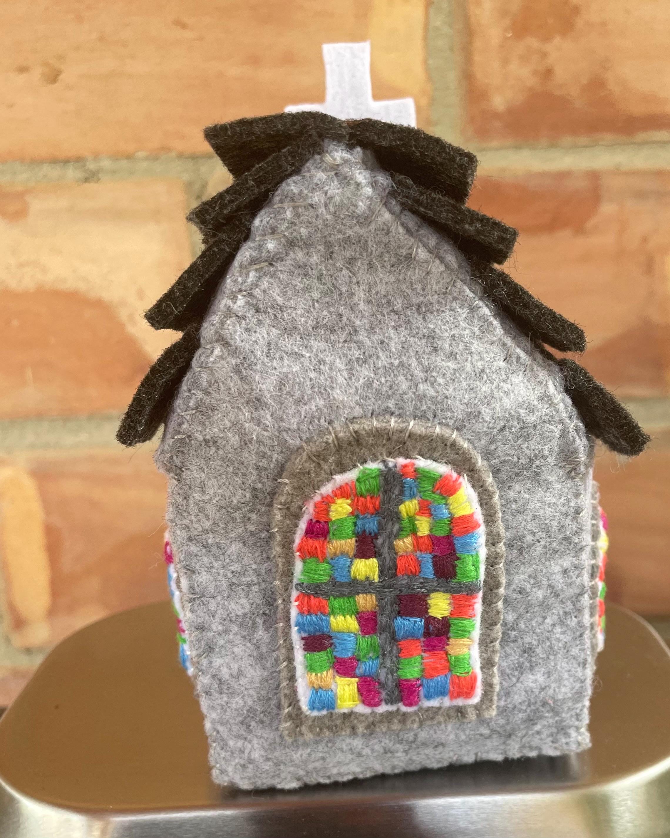 A Complete Sewing Kit to Make a Fab Felt Chapel With Stained Glass ...