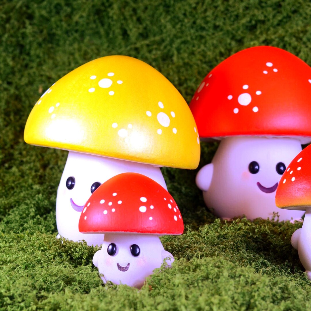 ONE Small Hand-painted 3D Printed Mushiko Mushroom Figurine (single ...