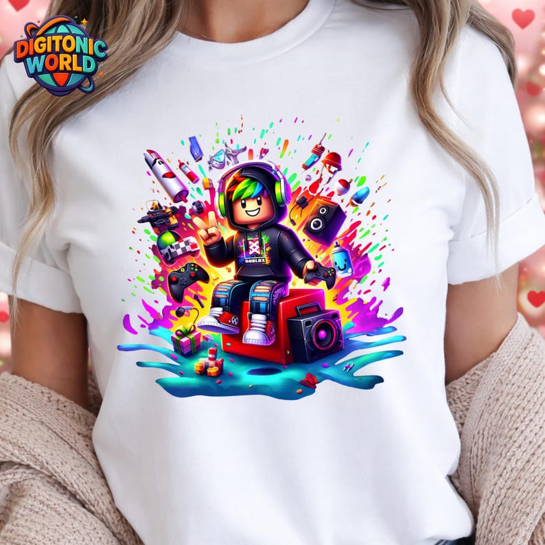 Roblox Gamer Character Png, Sublimation Png for Shirts & Mugs, Digital ...
