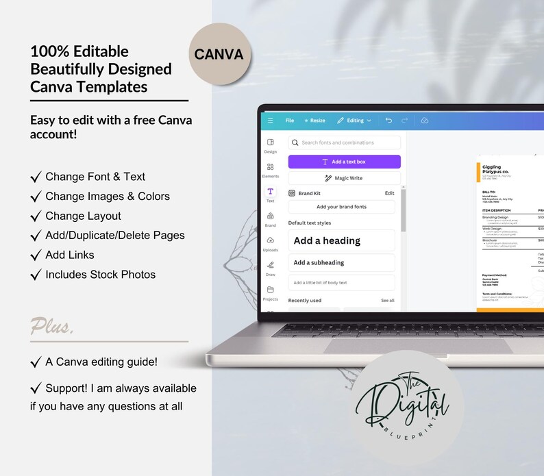 White Yellow Invoice Template, Modern Business Billing Form PDF ...
