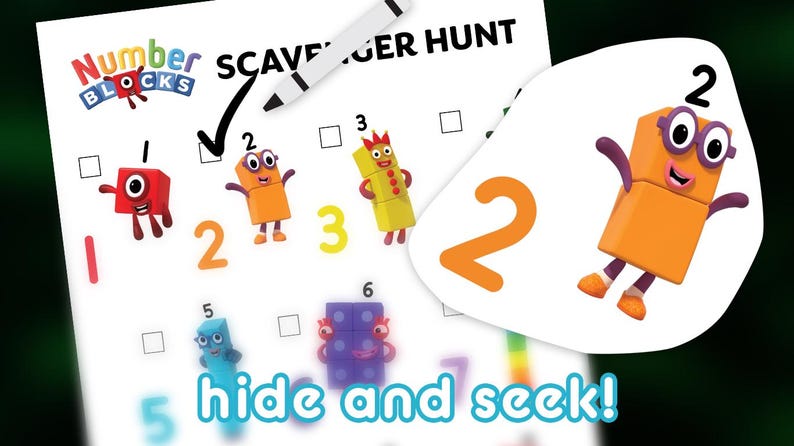 Number Blocks Scavenger Hunt for Kids Birthday Party - Etsy