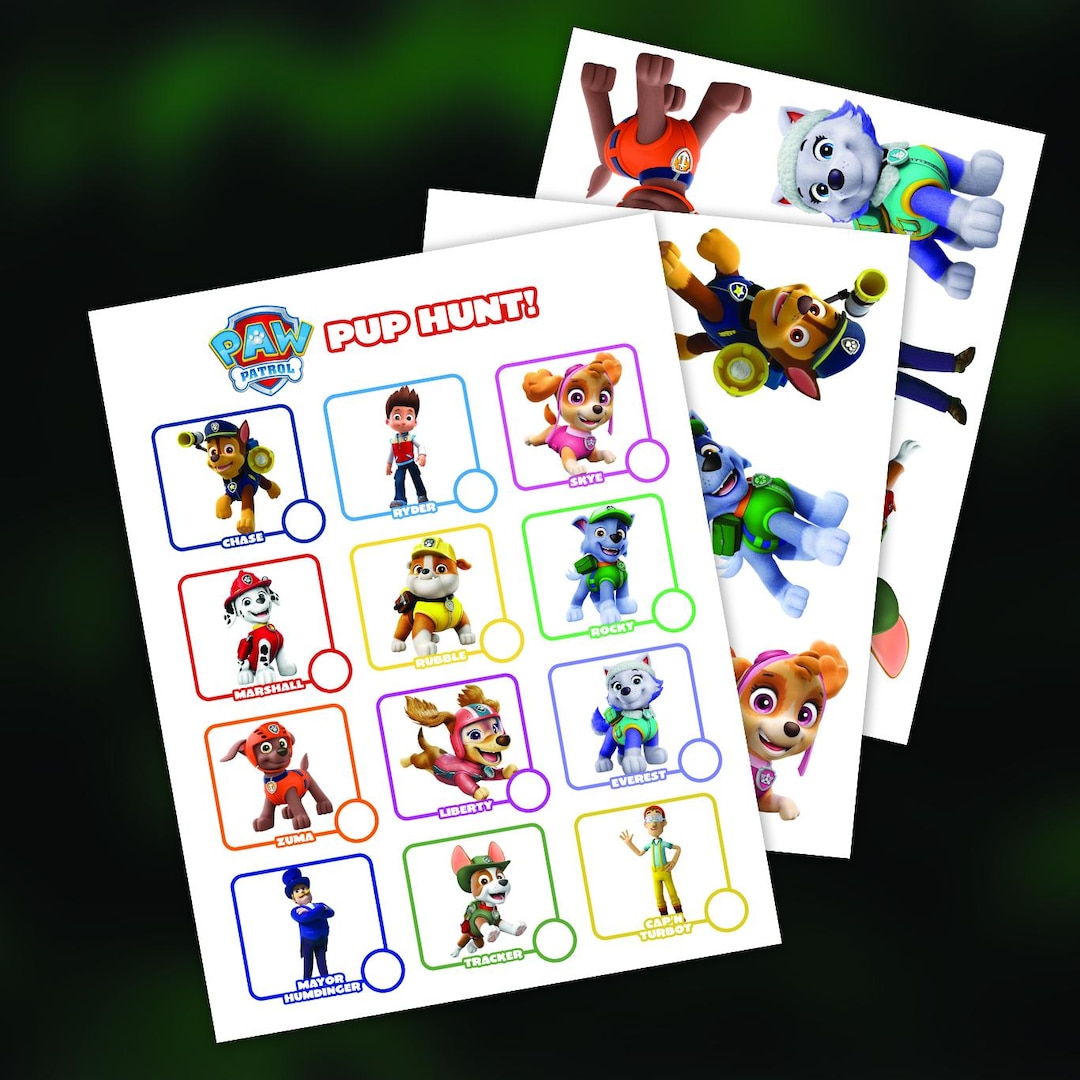 Paw Patrol Scavenger Hunt for Kids Birthday Party - Etsy Canada