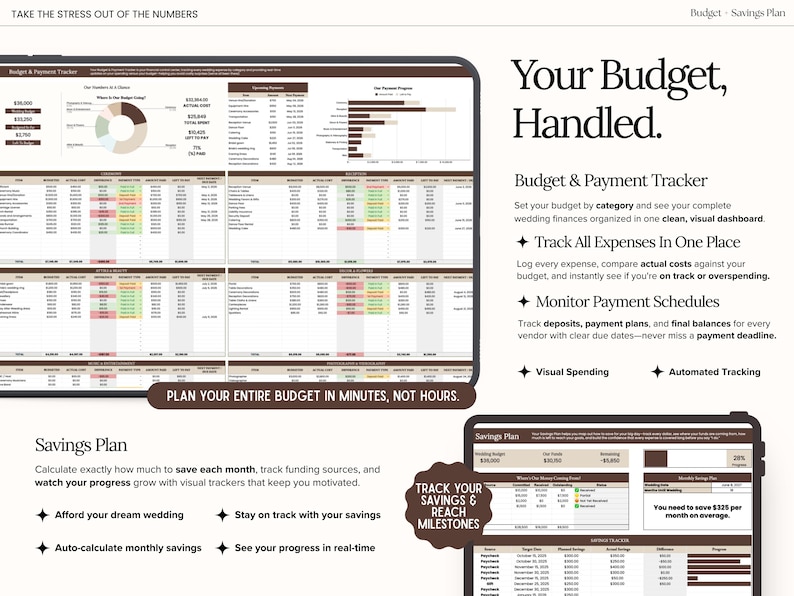 Wedding Planner Spreadsheet, Wedding Budget, Guest List & Seating Chart ...