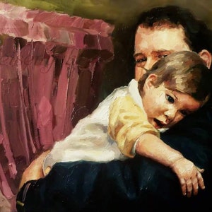 Father and Child. Custom Portrait From Photo, Original Oil Portrait ...