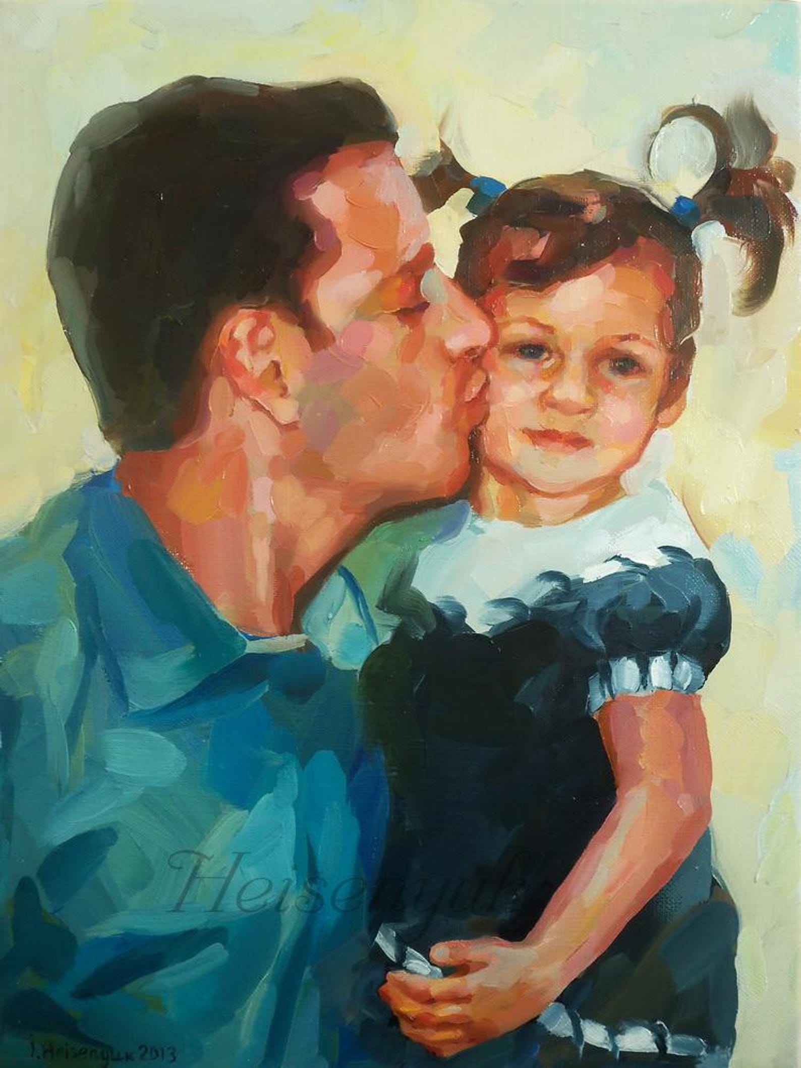 Father and Child. Custom Portrait From Photo, Original Oil Portrait ...