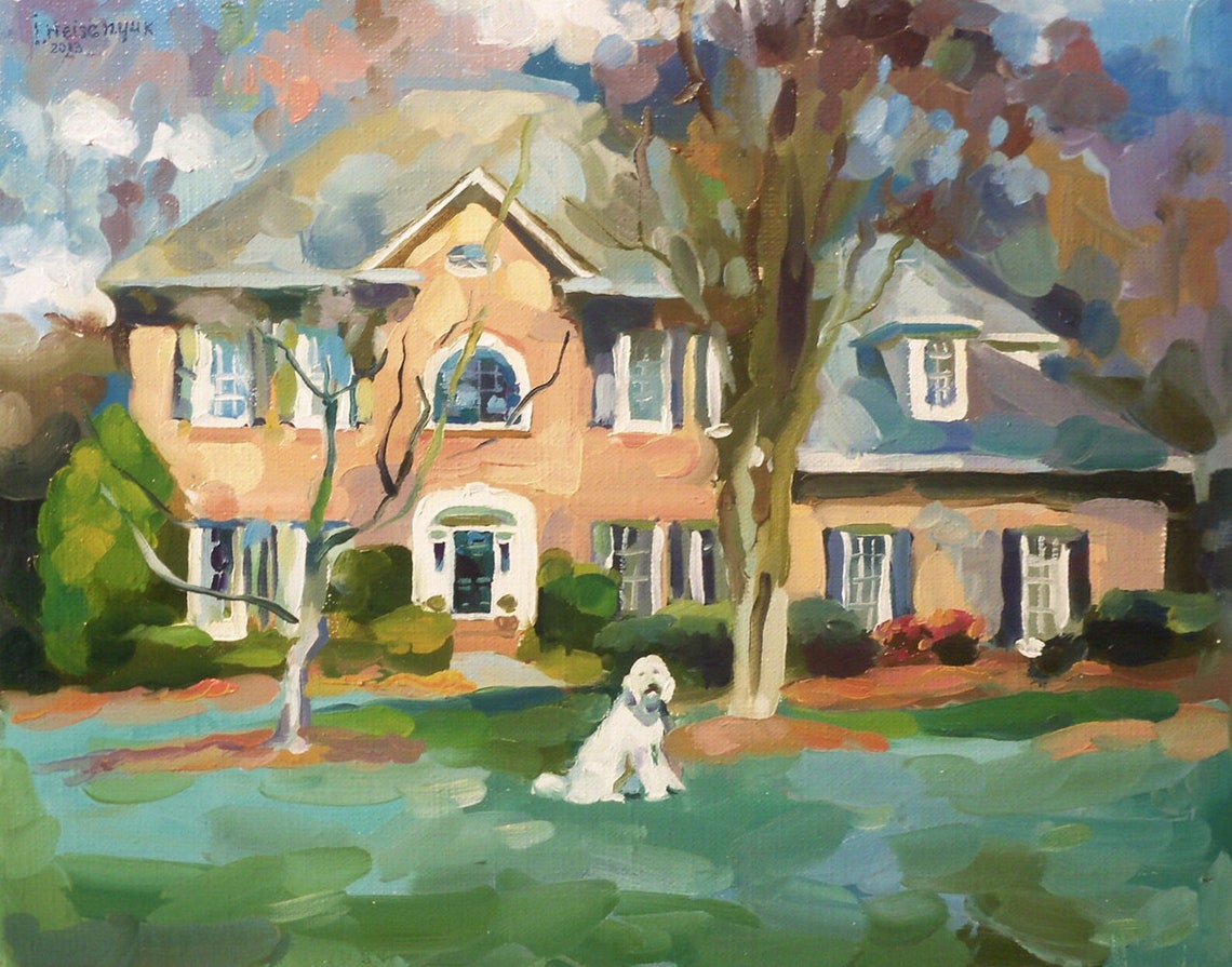 Custom Original Oil Painting, Painting of Home, House Oil Portrait, to ...