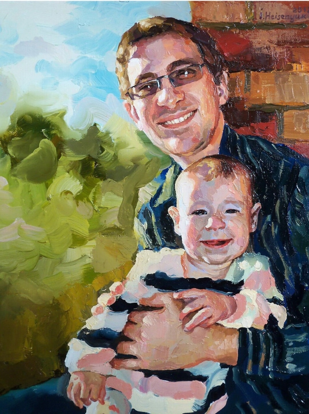 Father and Child. Custom Portrait From Photo, Original Oil Portrait ...