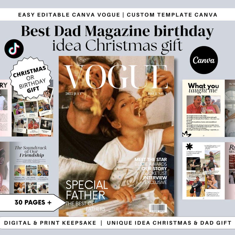 Birthday Magazine Template - Etsy