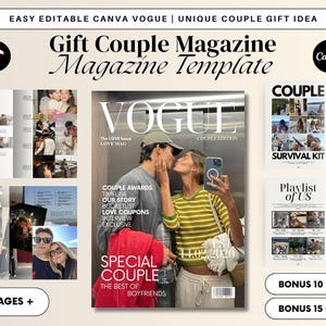 Couple Magazine Template Canva | 34 Pages Editable Personalized Gift ...