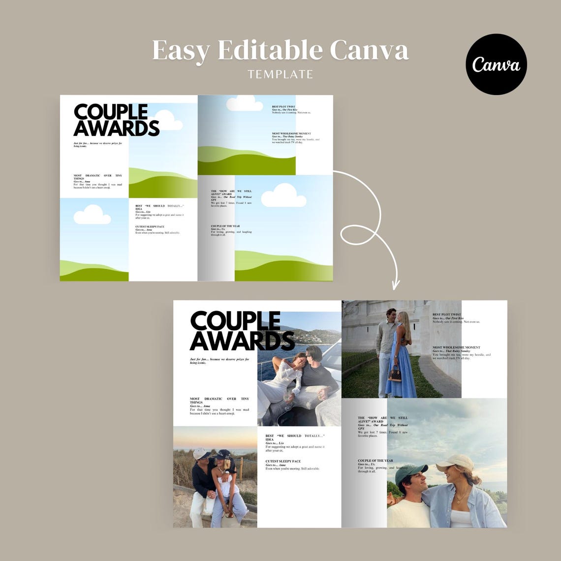 Personalized Couple Magazine Template – Editable Love Story (canva) - Etsy