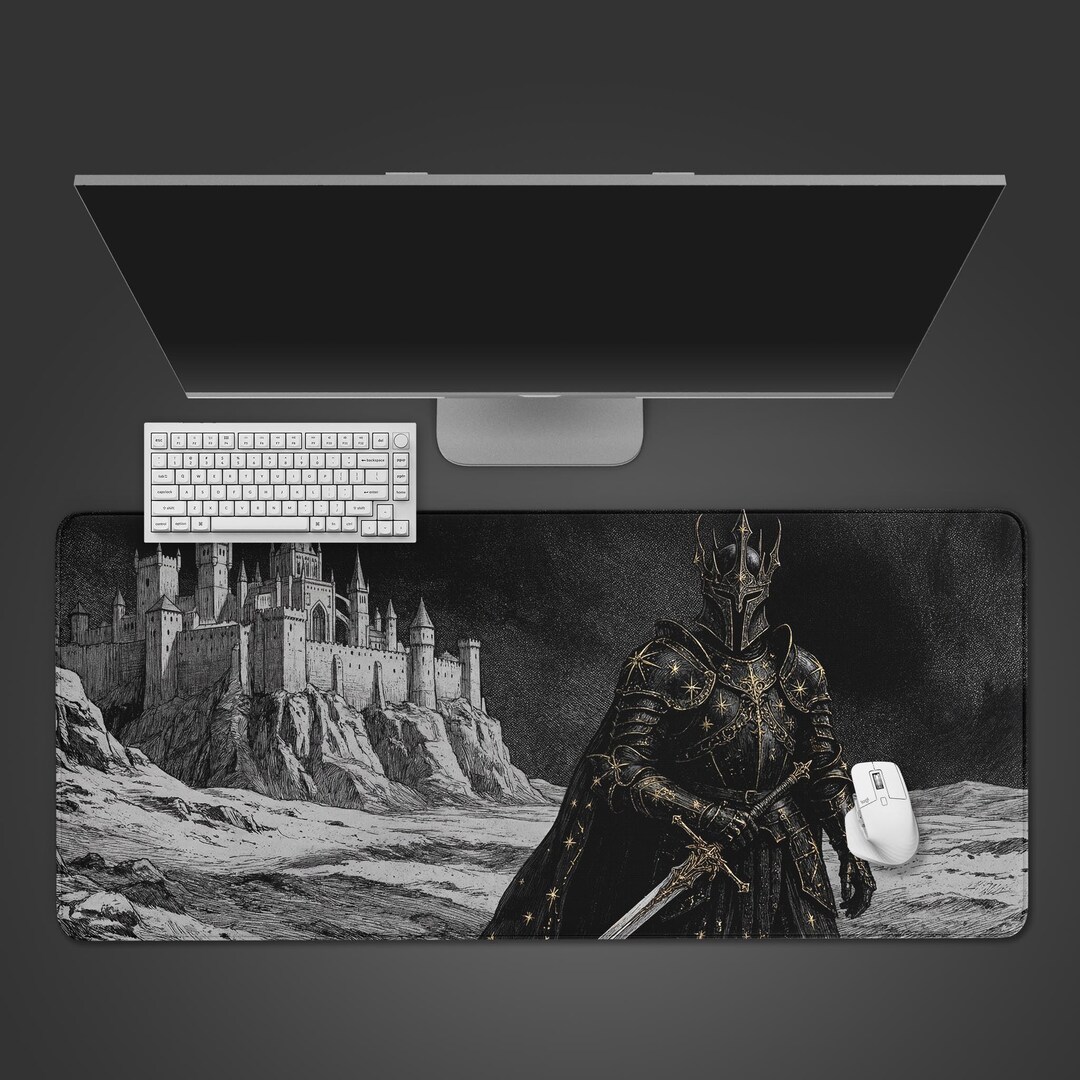 Obsidian Sovereign – Gaming Desk Mat, XL Fantasy Mouse Pad, Moody Setup ...