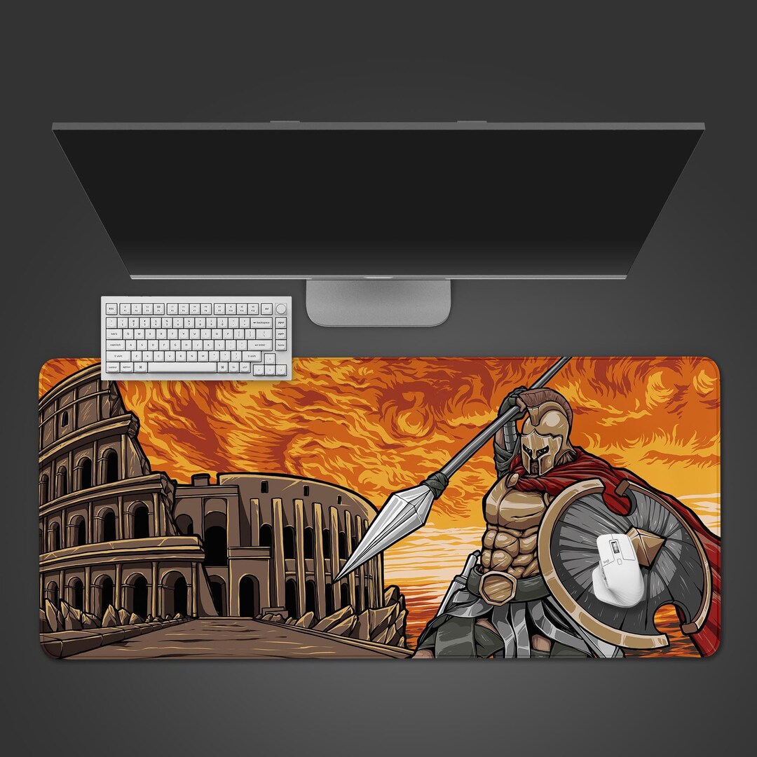 GOW Battlelust Spartan – Gaming Desk Mat, XL Mouse Pad, Roman Gladiator ...