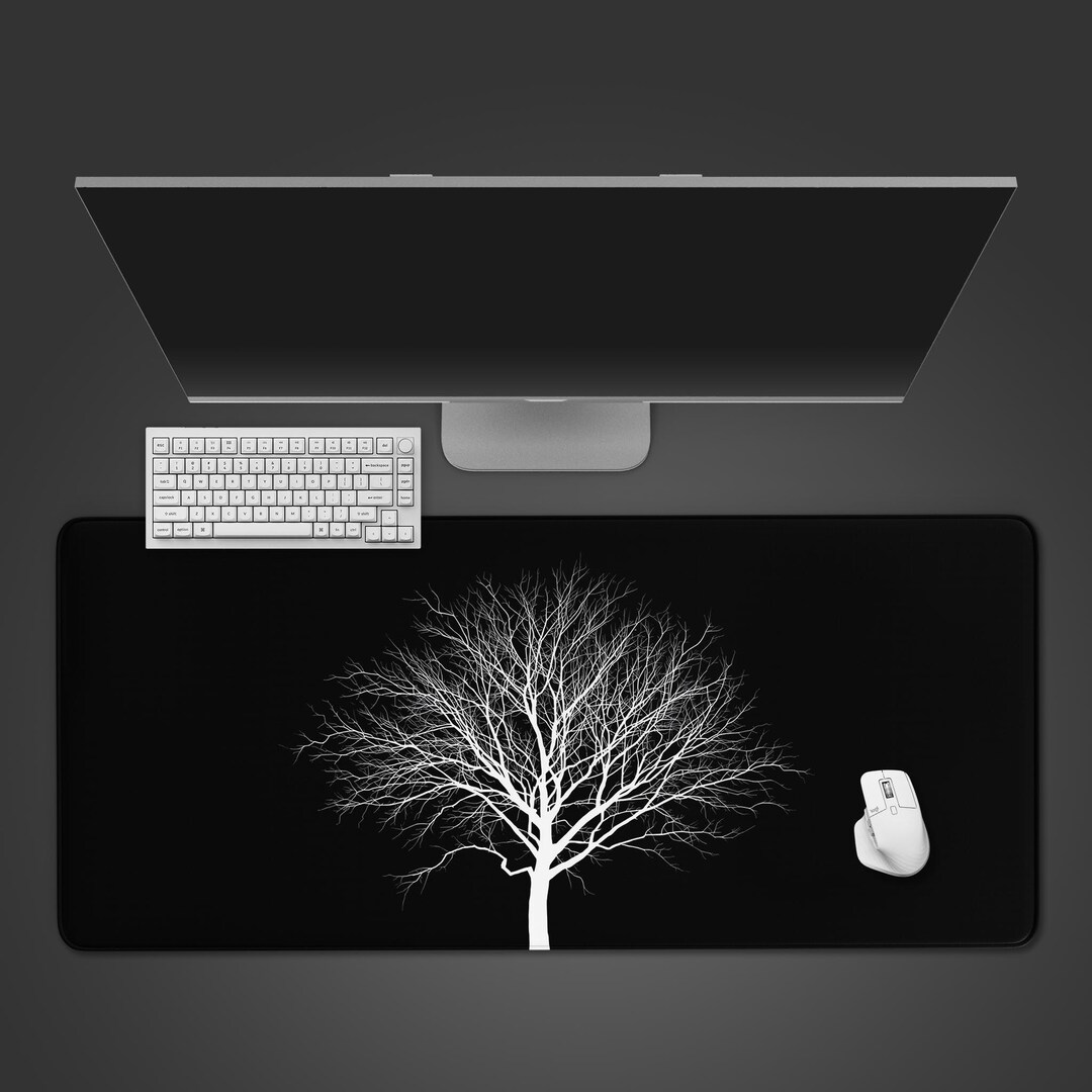 White Tree Desk Mat: Minimalist Gondor Art, Extended Mousepad - Etsy