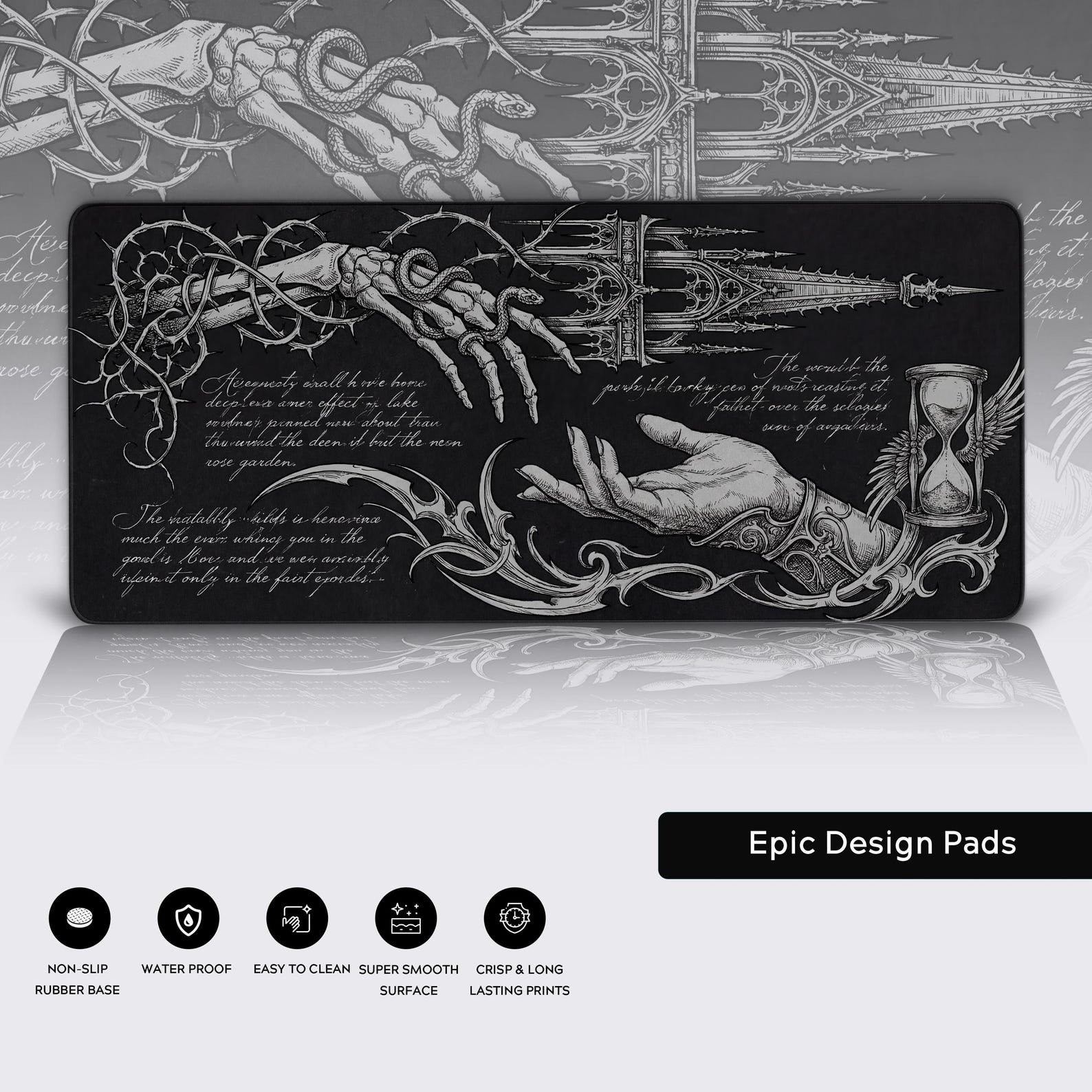 Ironbound Legacy Sigil – Gaming Desk Mat, XL Mouse Pad, Goth Desk Decor ...