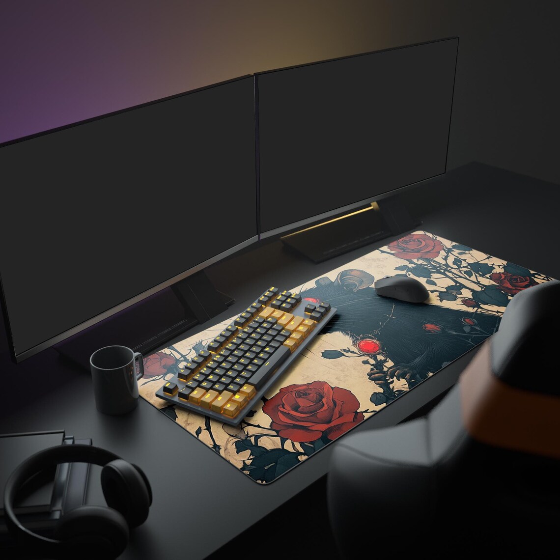 Rat King Desk Pad – Gothic Gaming Desk Mat, XL Mouse Pad, Dark Academia ...