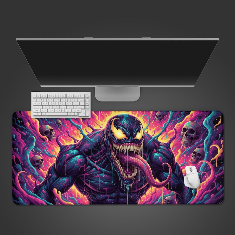 Symbiote Desk Mat for Gamers – Neon Venom Surge, Large Extended ...