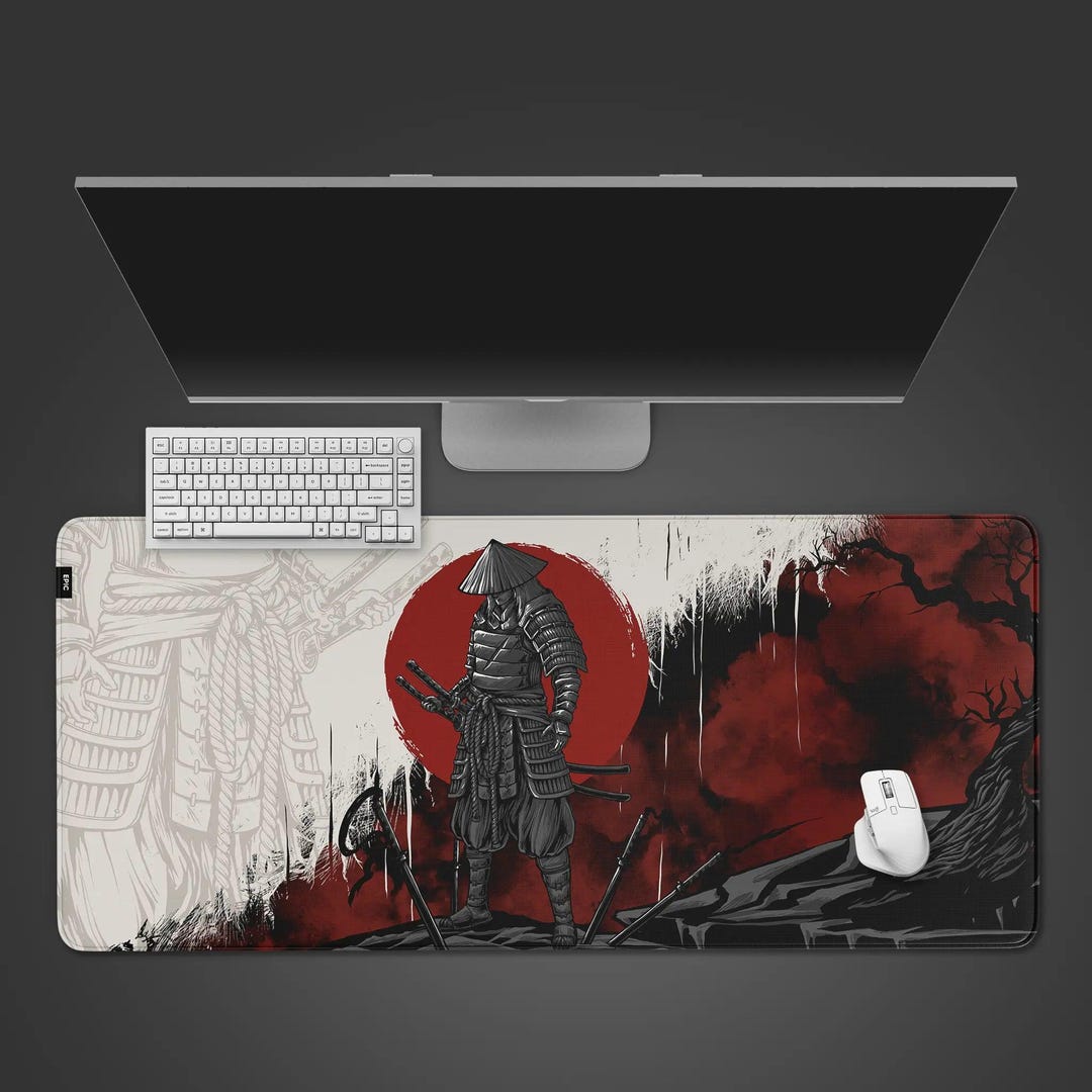 Last Samurai Rising Sun – Gaming Desk Mat, XL Mouse Pad, Japanese Art ...