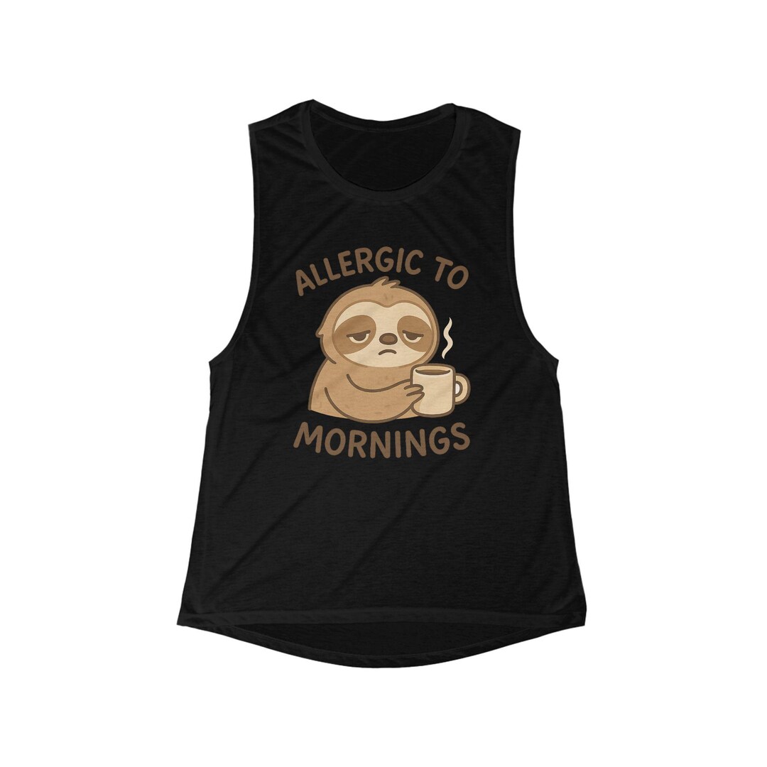 Sloth Graphic Flowy Tank Top: Funny Women's Muscle Tee - Etsy