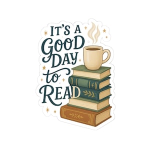 Cozy Reading Stickers: Book & Coffee Lover Vinyl Decals - Etsy