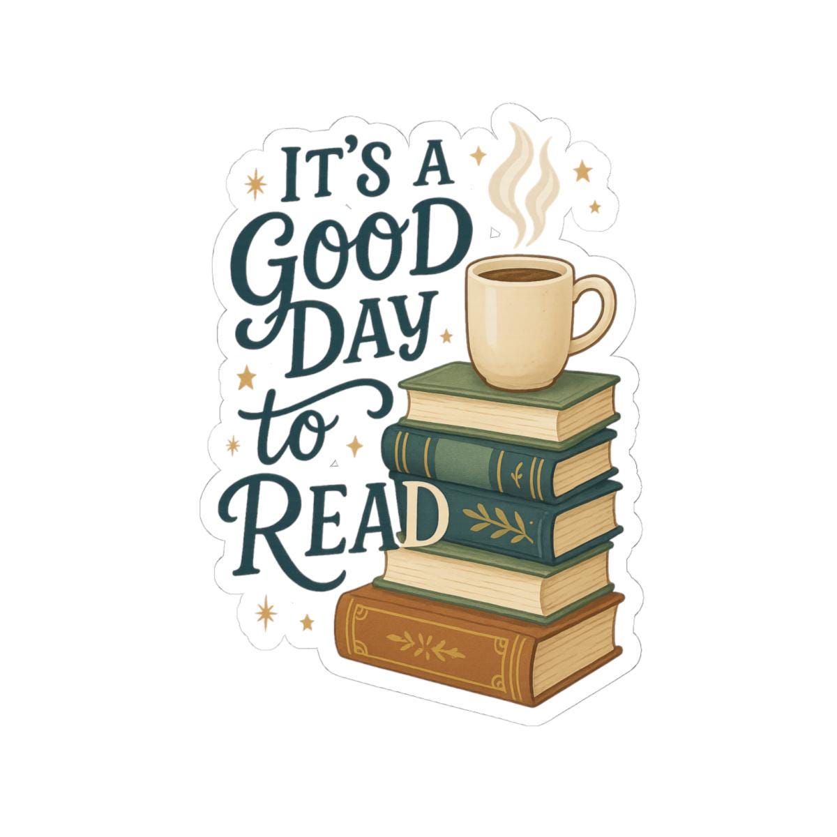 Cozy Reading Stickers: Book & Coffee Lover Vinyl Decals - Etsy