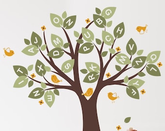 Alphabet Tree Wall Decal, Alphabet Decals, Kindergarten Decor ...