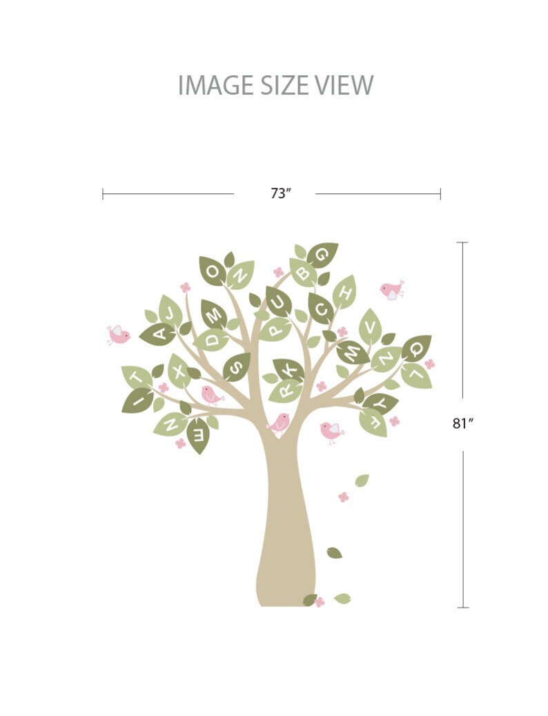 Educational Alphabet Tree Wall Decal – Removable Nursery Sticker for ...