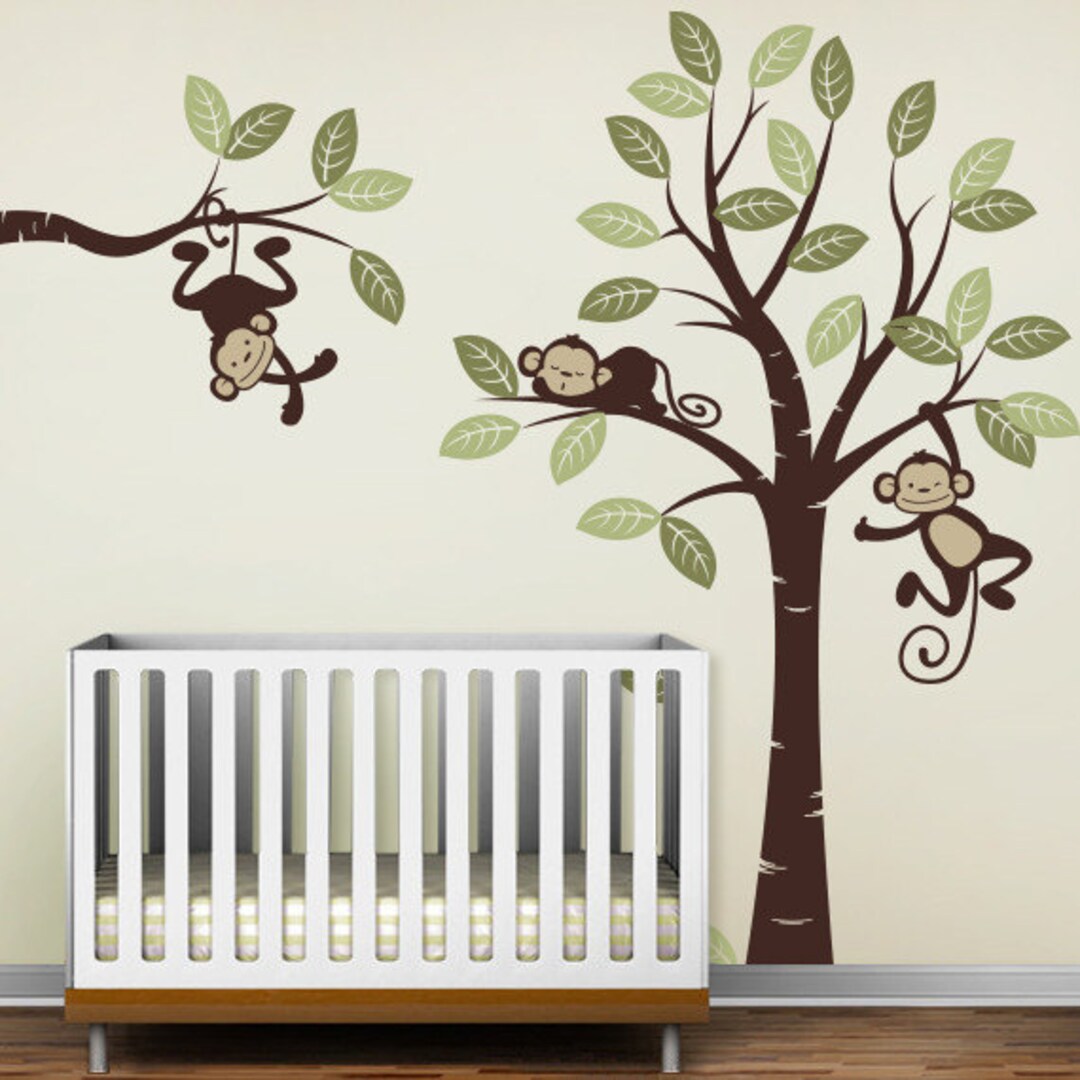 Monkeys and Tree Wall Decals - Etsy