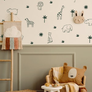 Zoo Animal Wall Decals, Safari Animals Stickers, Wall Sticker, Kid's ...