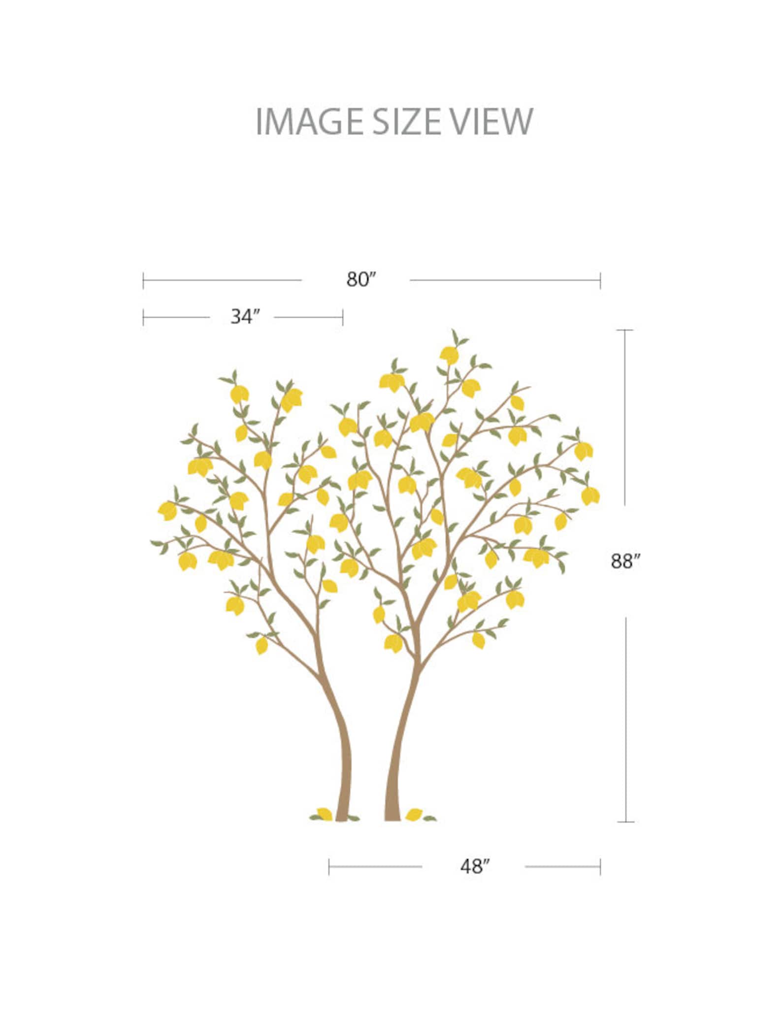 Lemon Tree Wall Decal: Nursery Mural Sticker (80”w X 88”h) - Etsy