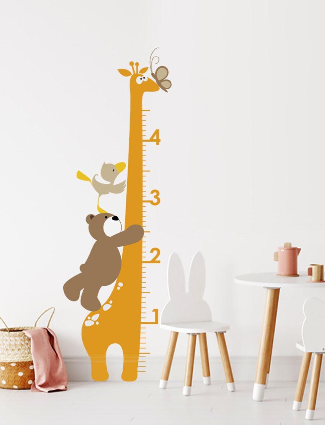 Giraffe Growth Chart Wall Decal: Nursery Kids Room Decor - Etsy