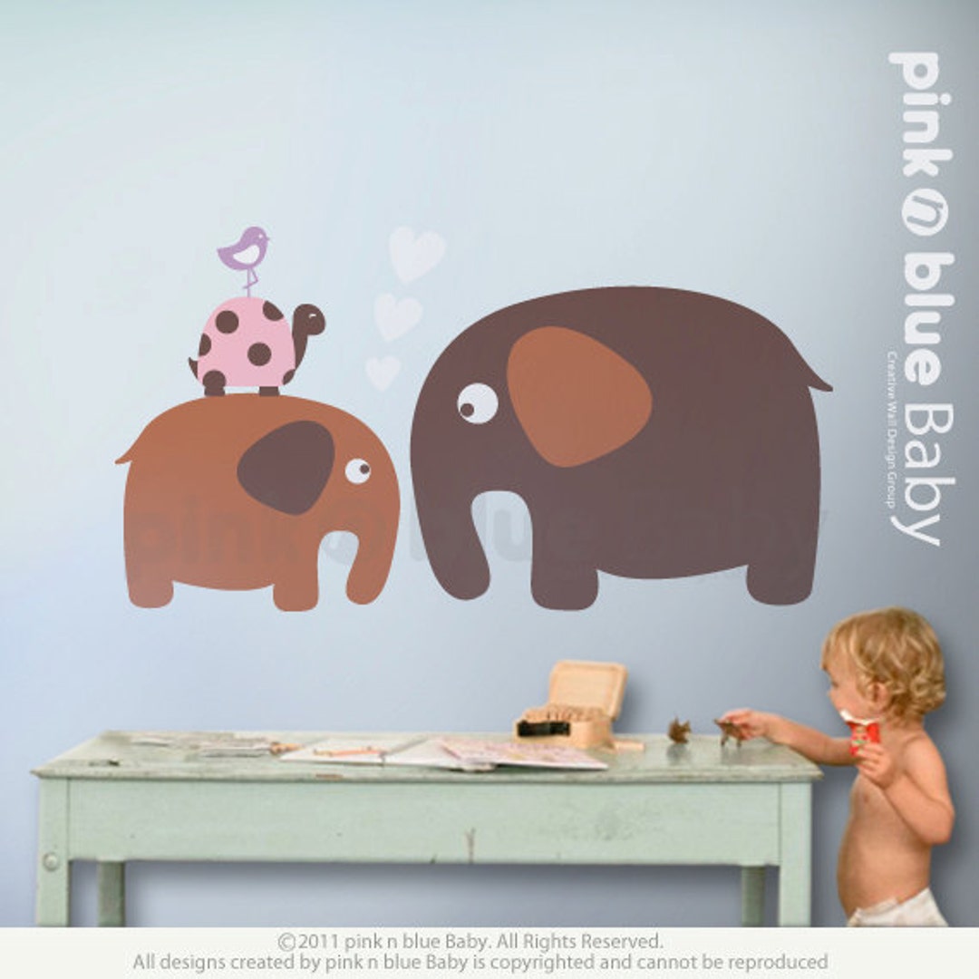 Baby Elephant Friends Nursery Kids Removable Wall Decal - Etsy