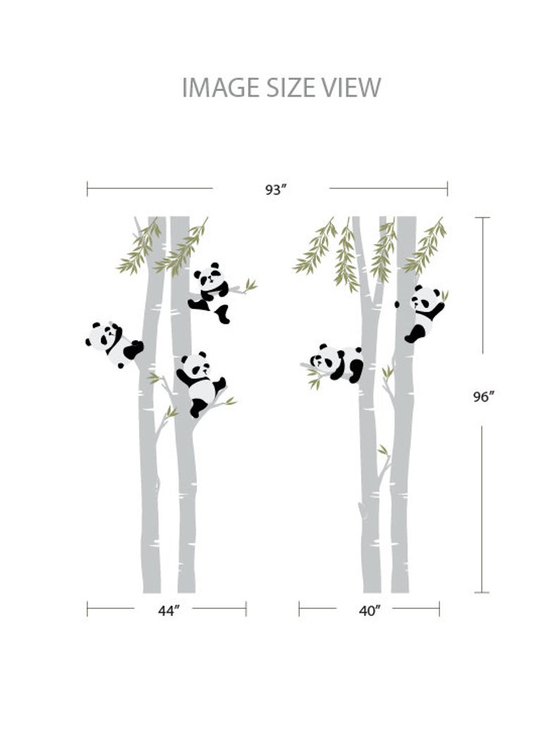 Pandas and Trees With Leaves Wall Decalpandas Are Always | Etsy