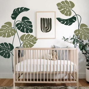 Tropical Jungle Leaves Wall Decal: Vibrant Botanical Mural for Nursery ...
