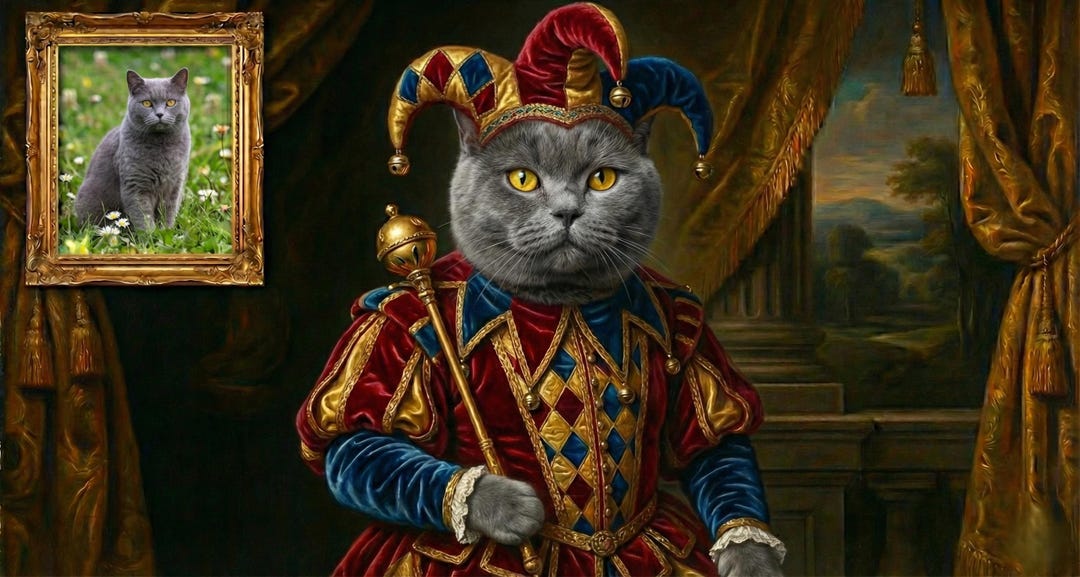 King's Jester Animal Portrait | Personalized Cat & Dog Poster ...