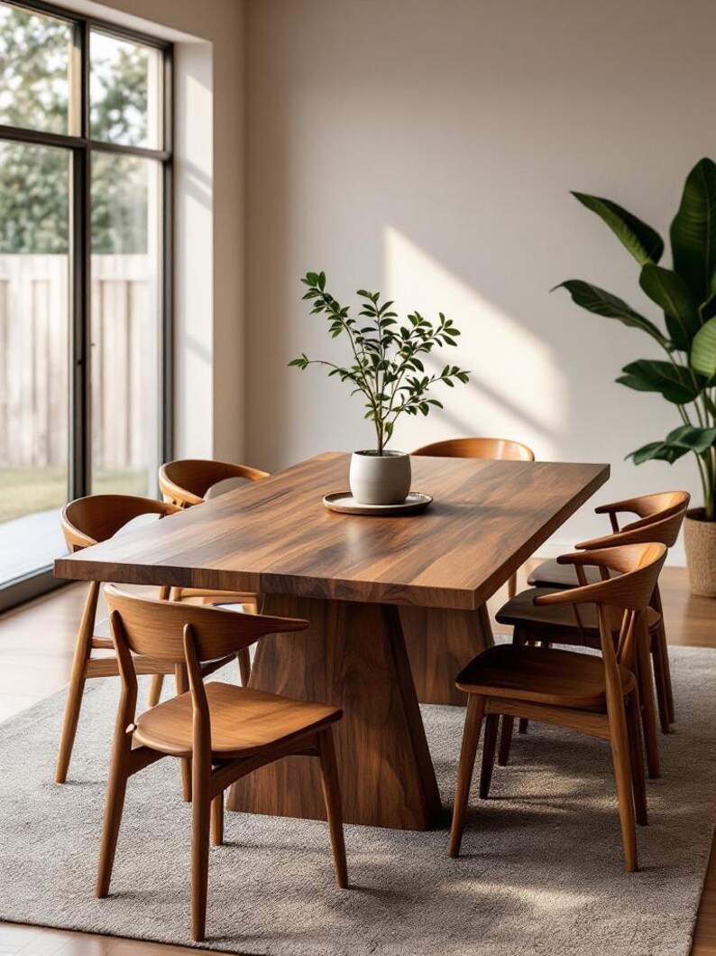 Solid Wood Dining Table | Live Edge Farmhouse & Modern Style | Custom ...