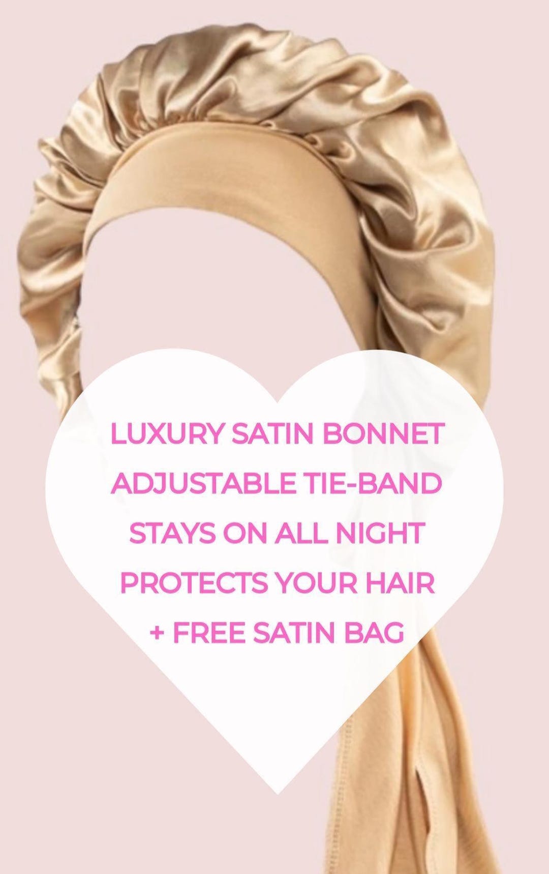 Luxury Satin Bonnet: Overnight Hair Protection + FREE Bonus Bag - Etsy
