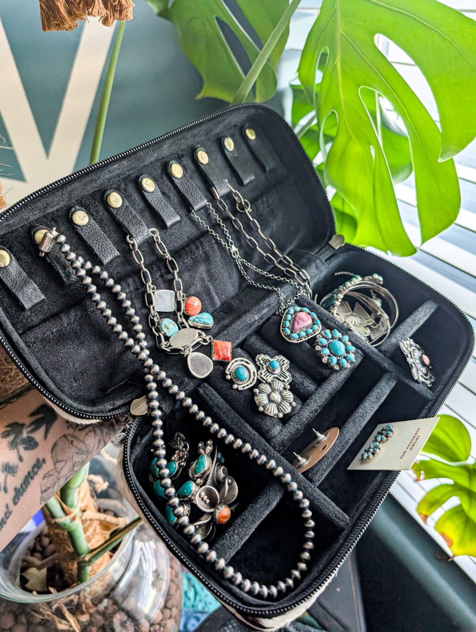 Checker Tooled Leather & Cowhide Jewelry Box - Etsy