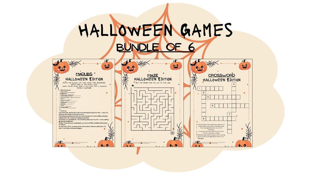 Halloween Party Games Bundle of 3 | All Ages - Etsy