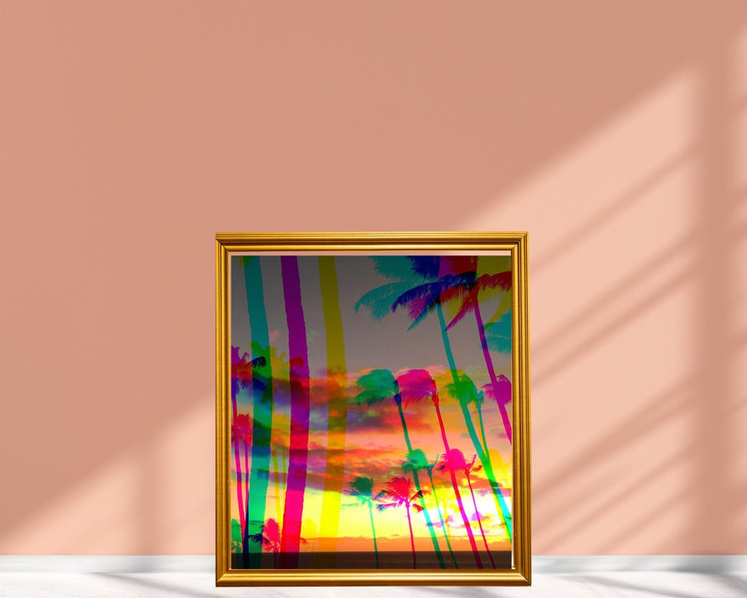 Maui Sunset Print, Trippy Neon Poster, Instant Digital Download - Etsy
