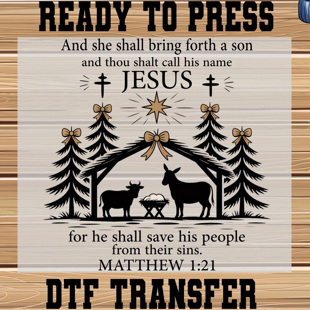 Jesus Christmas Nativity DTF Heat Transfer: Ready to Press - Etsy