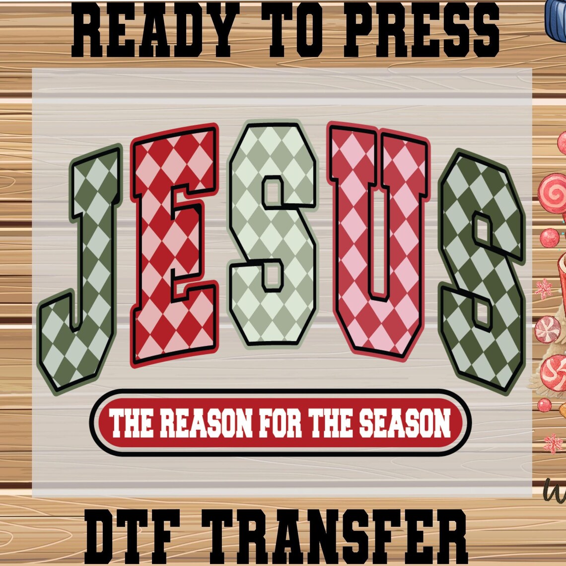 Jesus the Reason for the Season Heat Transfer: Christmas Bible Verse ...