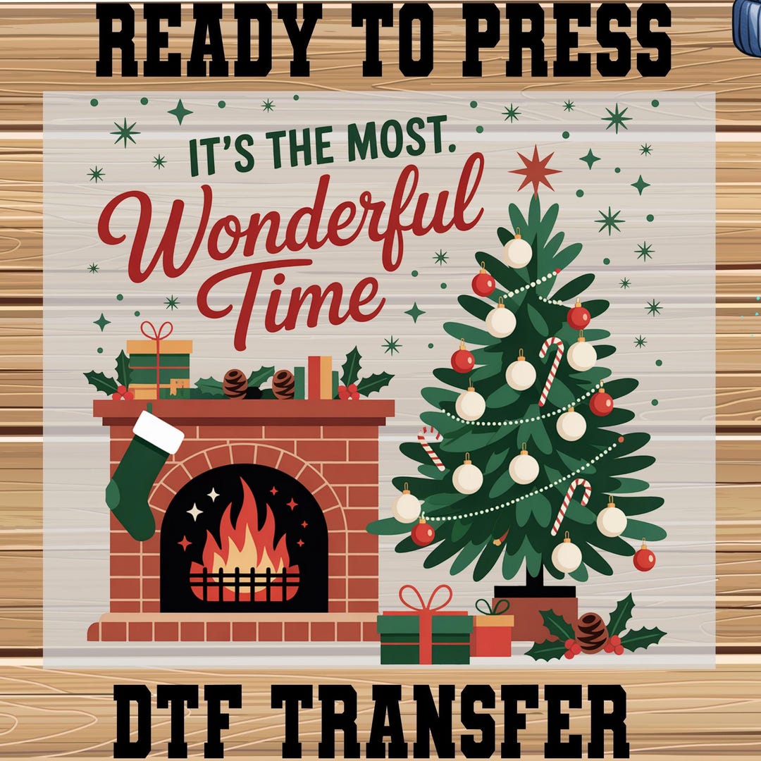 Vintage Christmas Tree DTF Transfer: Time Ready to Press - Etsy