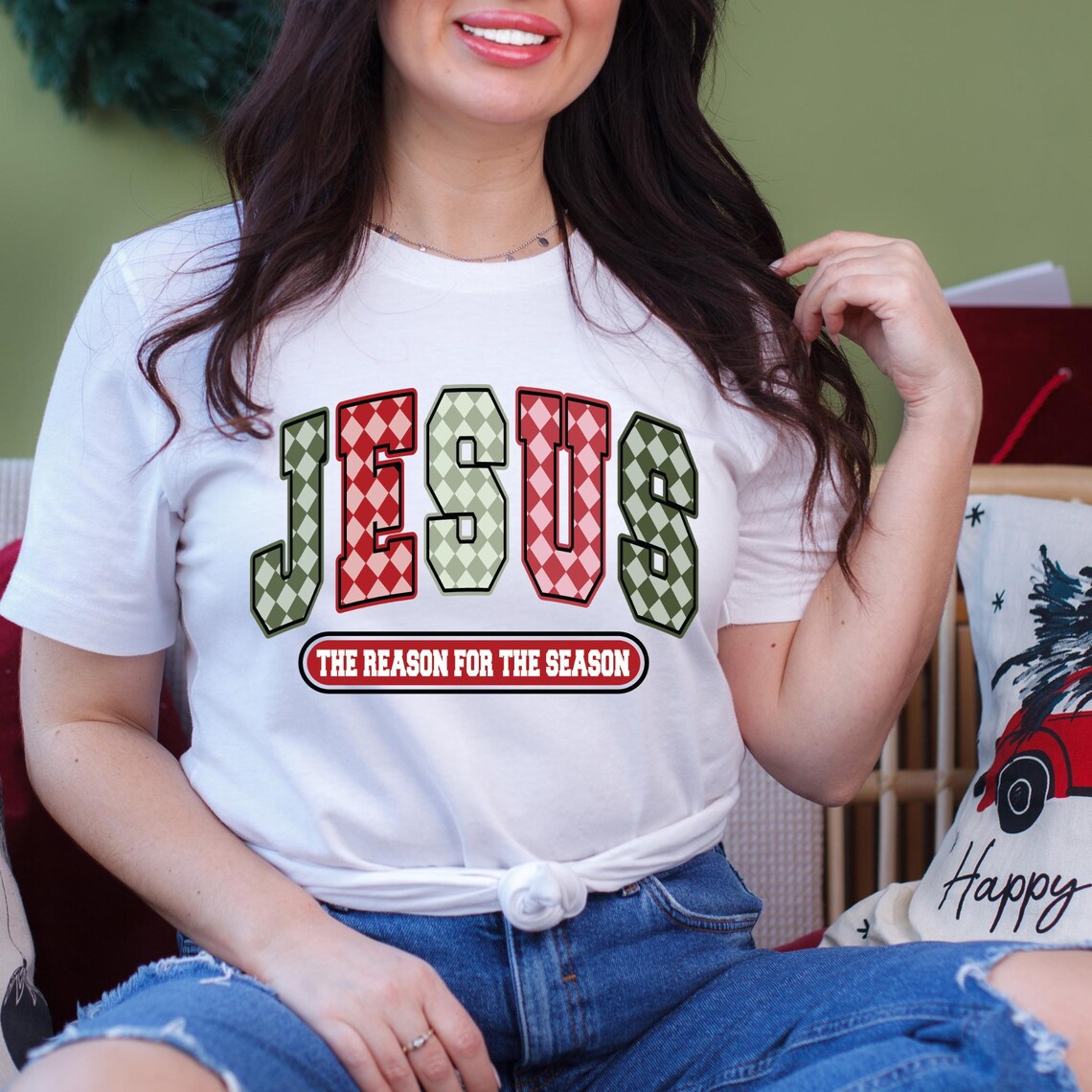 Jesus the Reason for the Season Heat Transfer: Christmas Bible Verse ...