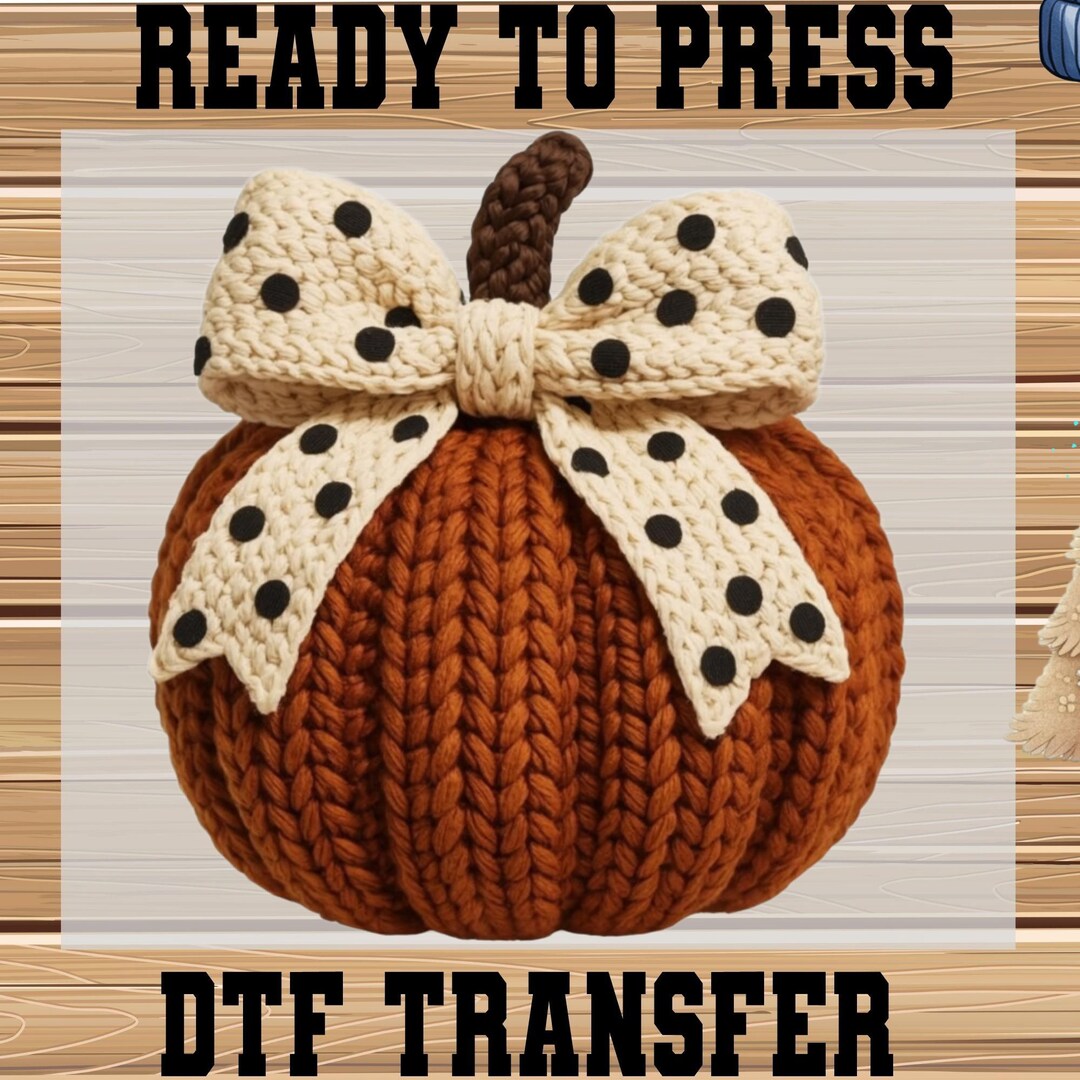 Thankful Pumpkin Heat Transfer: Faux Yarn Bow, Glitter, Hand Lettered ...