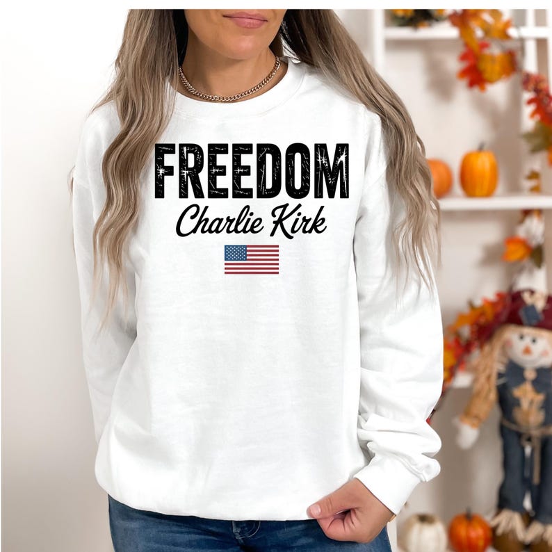 Freedom Charlie Kirk Heat Transfer: Freedom Tee - in Memory of Ready to ...