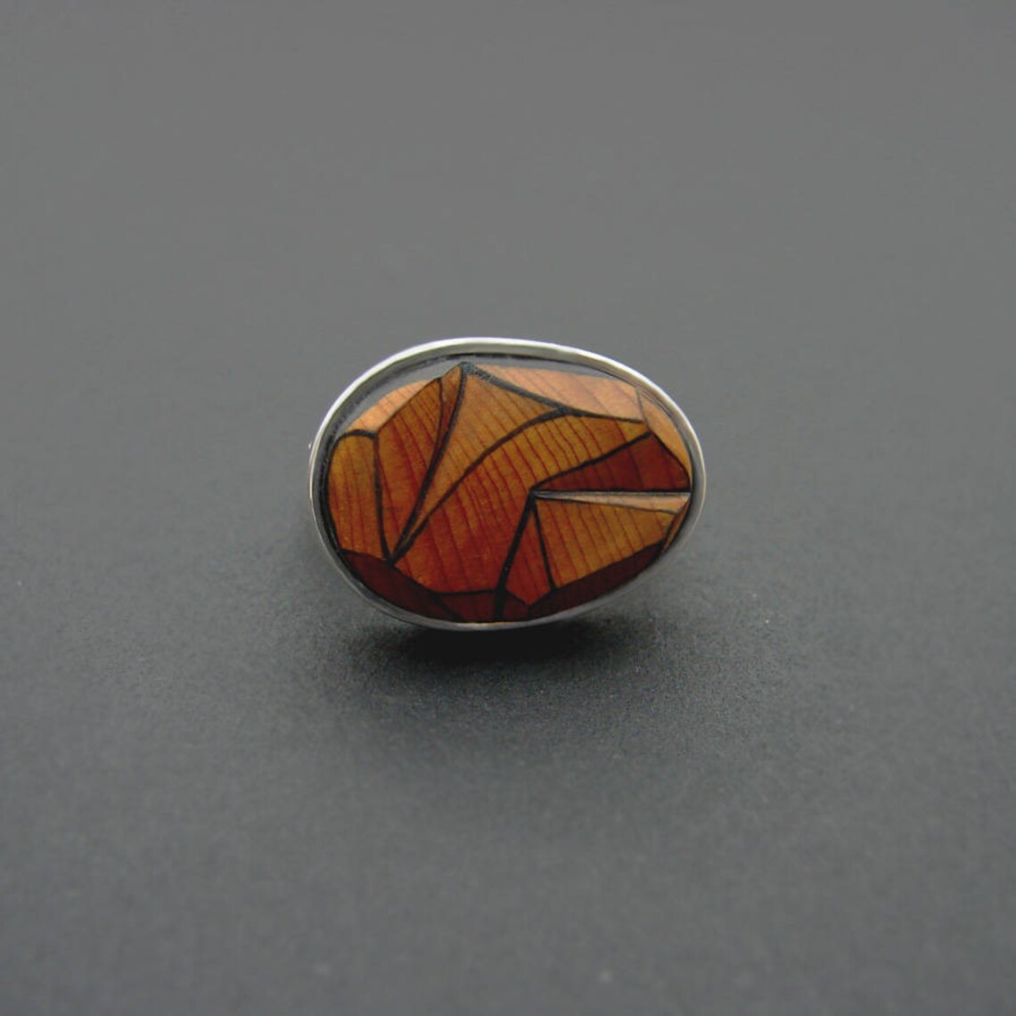 Silver and Exotic Wood Rock Ring - Etsy