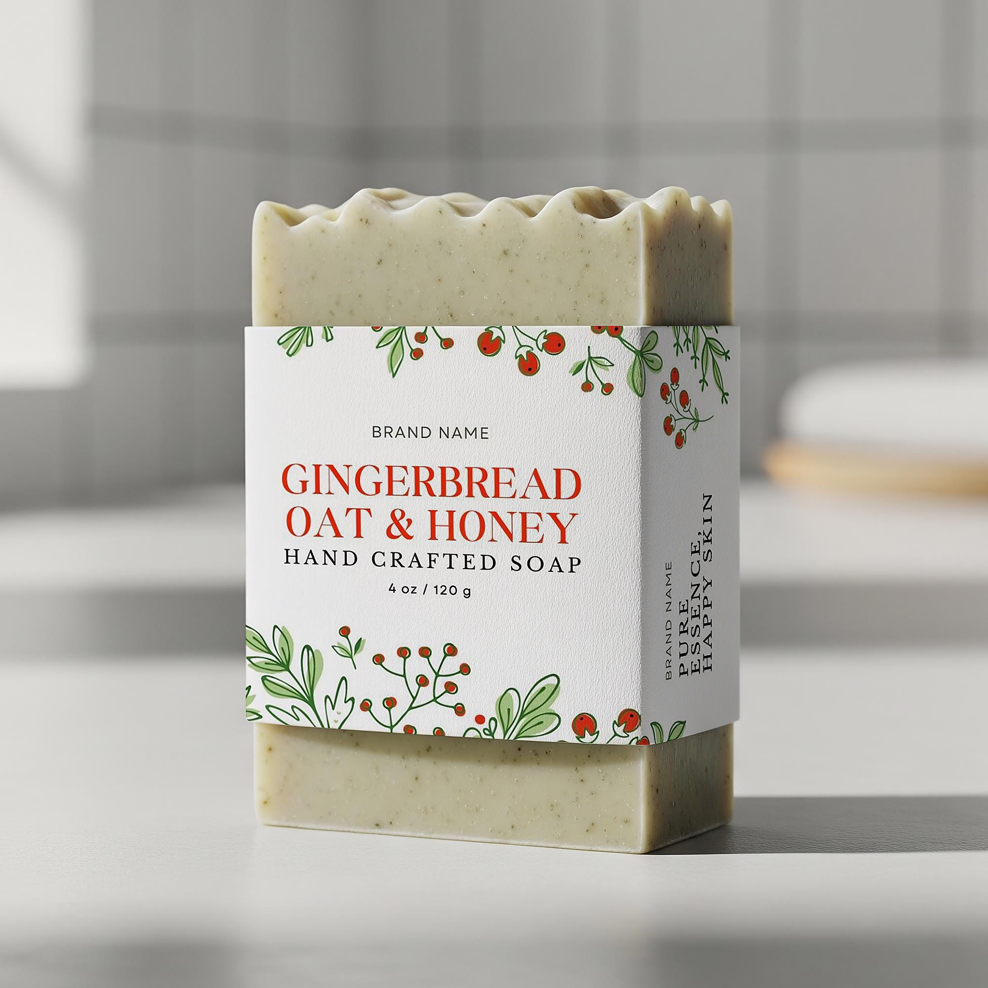 Editable Christmas Soap Label Template: Minimalist Band Design (canva ...