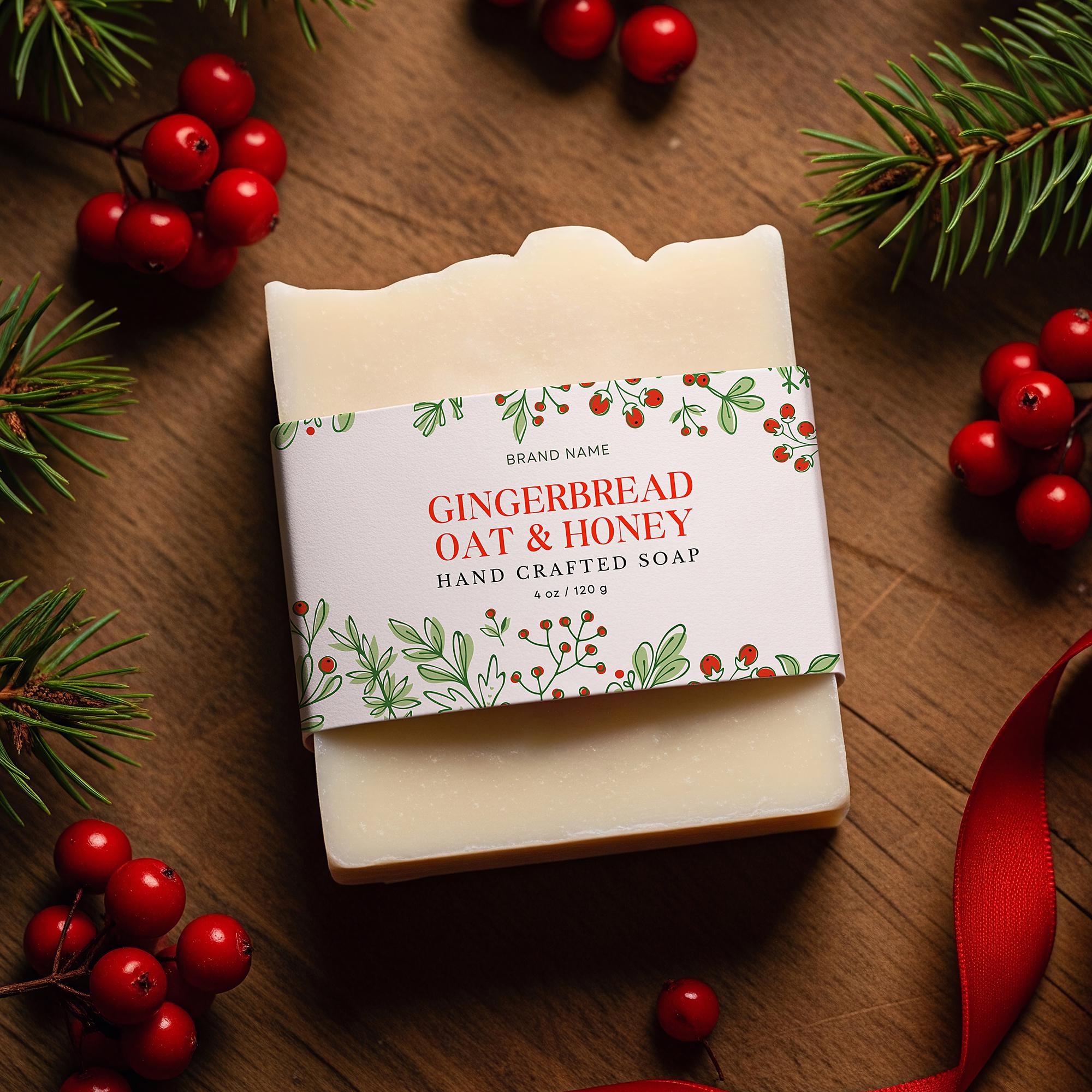 Editable Christmas Soap Label Template: Minimalist Band Design (canva ...