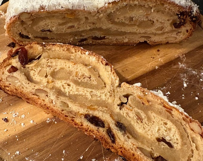 Homemade Marzipan Stollen Incl. Gift Box and Christmas Card (shipped ...